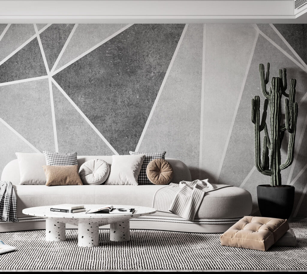 Wall murals Geometric patterns in grayscale design : u97349 - Muralas.us