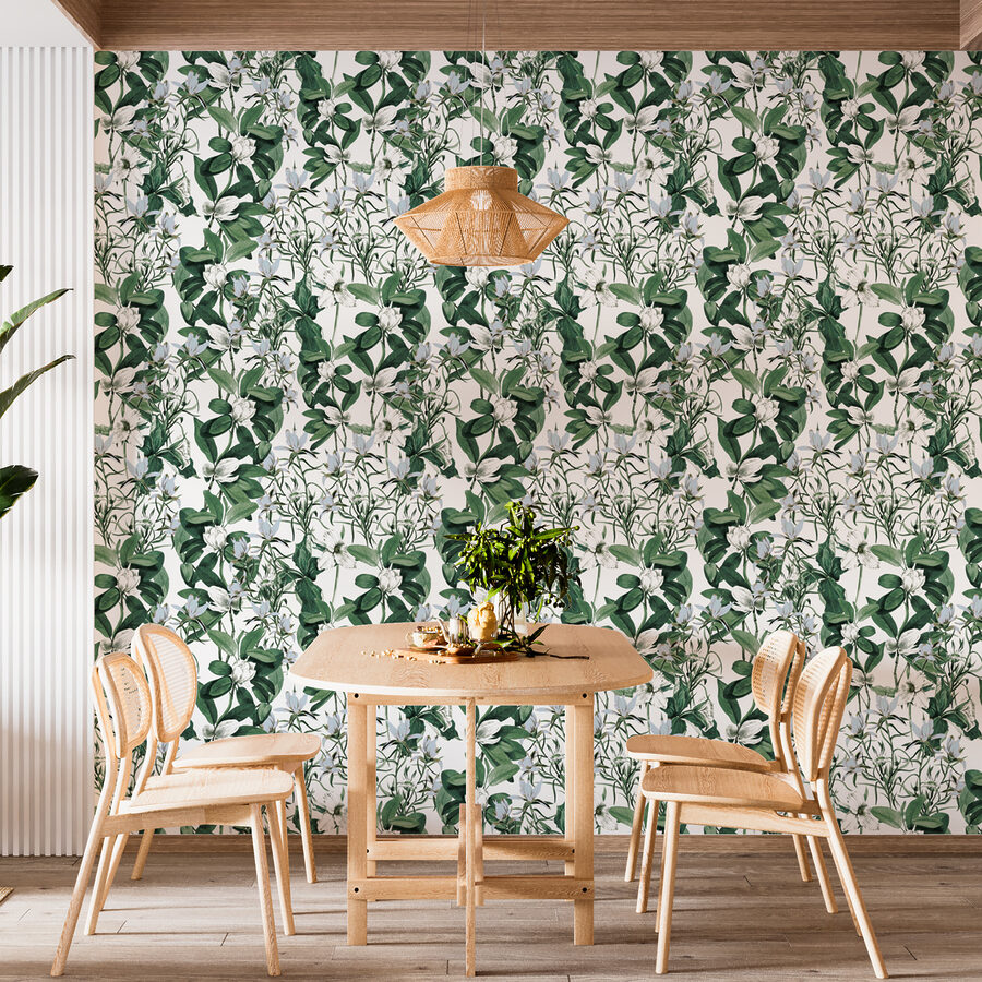 Wall murals Lush floral greenery in seamless pattern. : u99394 - Muralas.us